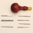 8 in 1 Wood Handle Leather Stitching Awl Kits Leathercraft Hole Punch ...