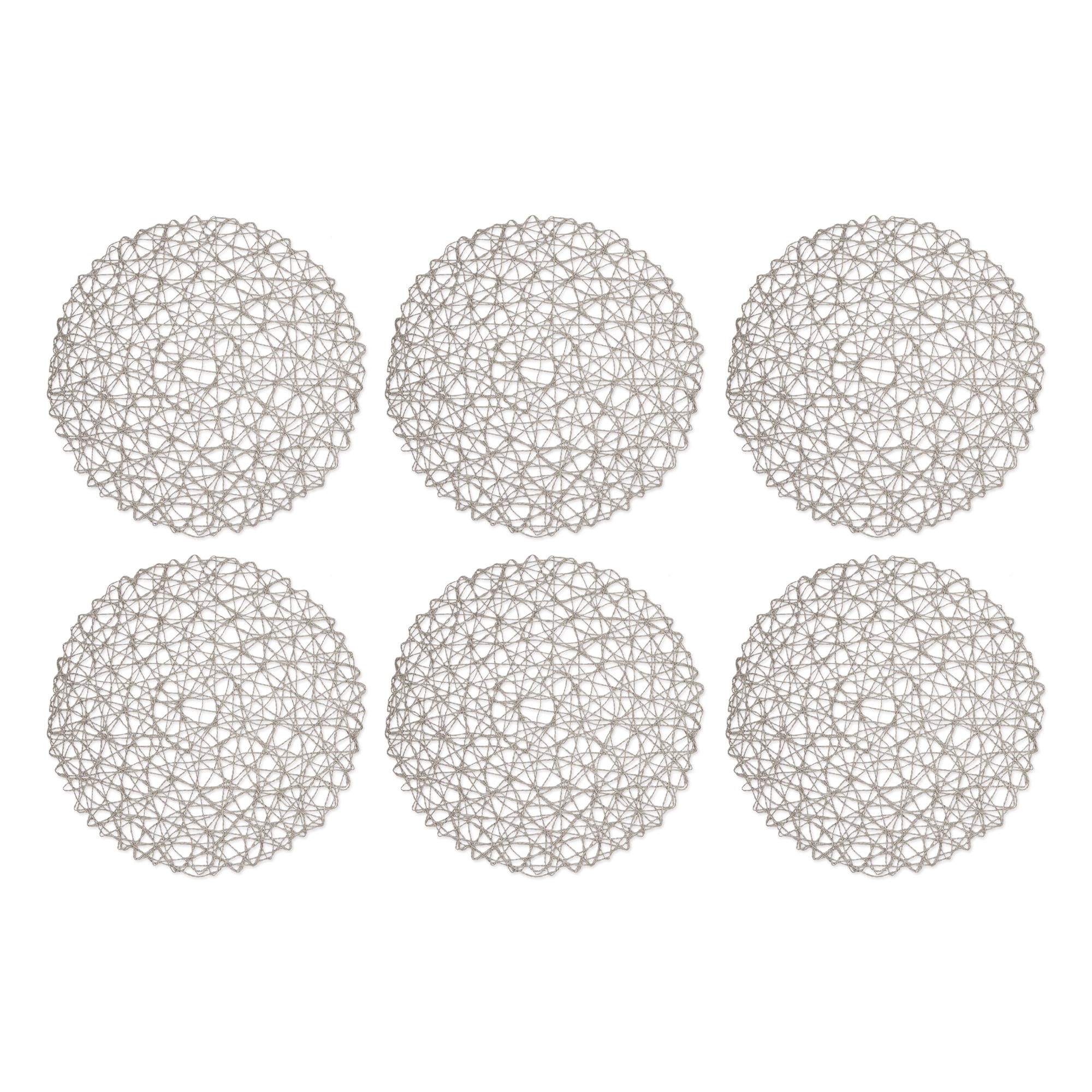 Gray Woven Paper Round Placemat (Set of 6) - Walmart.com