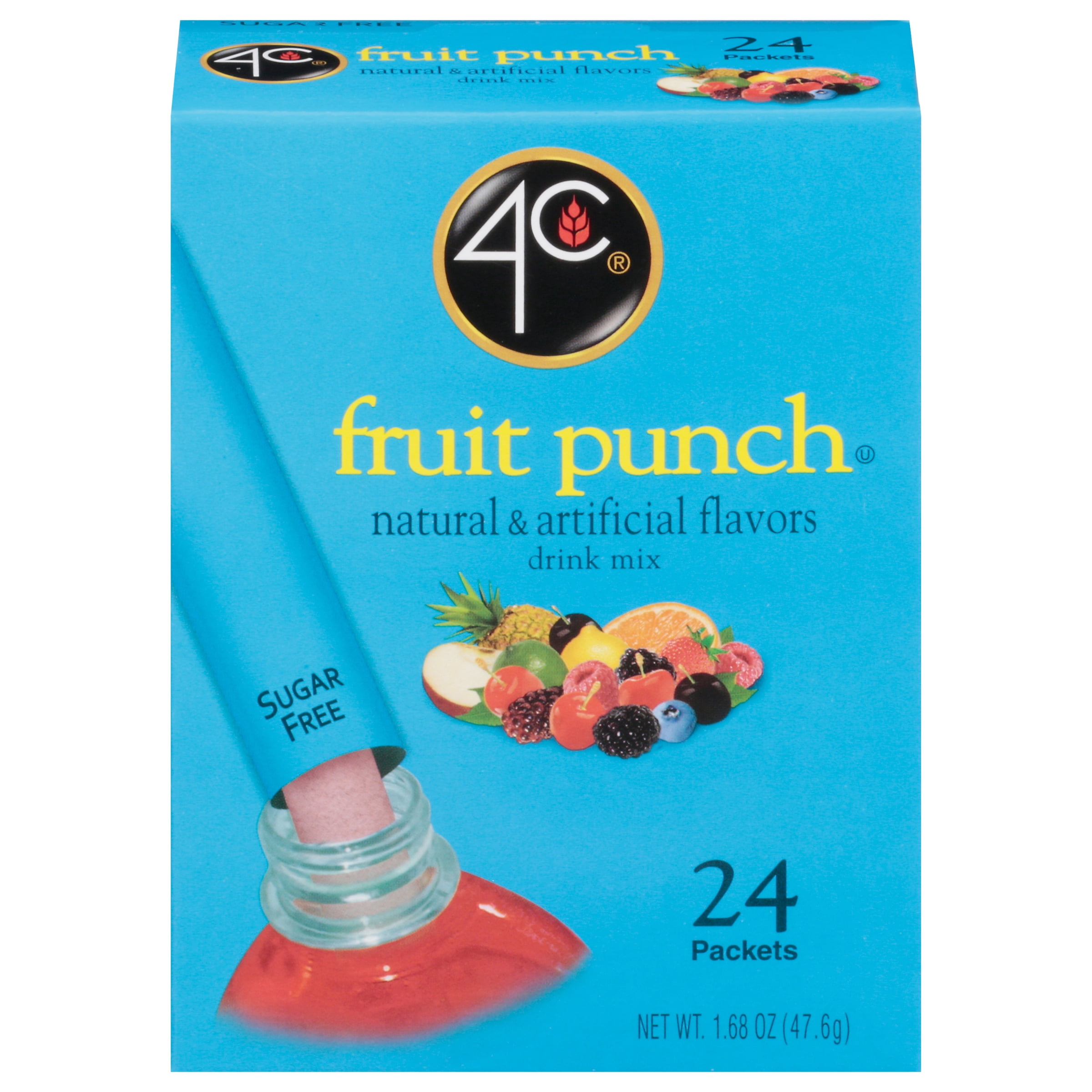 4C Totally Light 2 Go Fruit Punch Drink Mix, 1.4 Oz., 24 Packet ...
