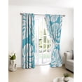Aqua Blue Monstera Deliciosa Blackout Curtains for Bedroom/Living Room ...