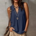 RQYYD Womens Sleeveless Tops Casual Split Neck Blouses Ruffle Collar ...