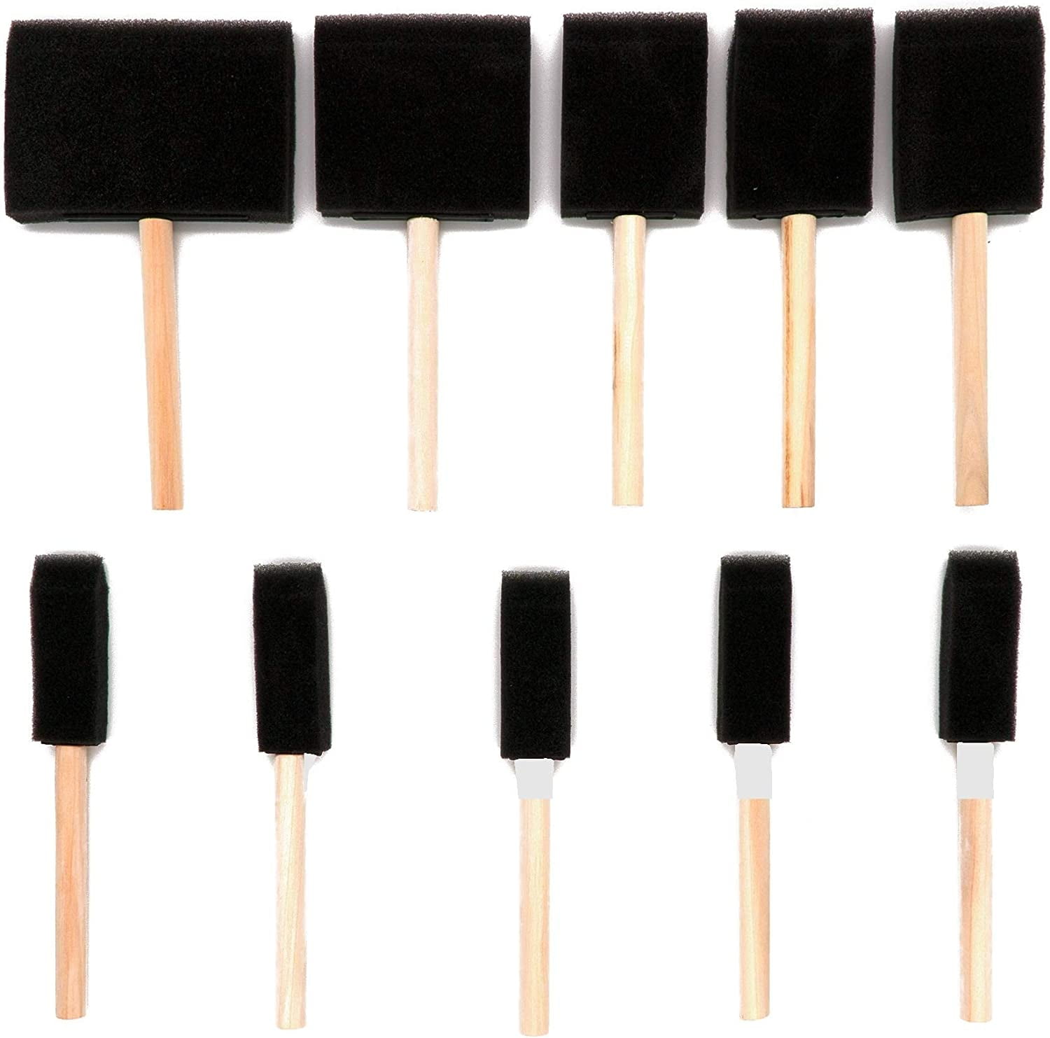 Value Pack 20pc Foam Paint Brush Set - Wood Handles - for Any Paint Job, Art& Craft Project ...