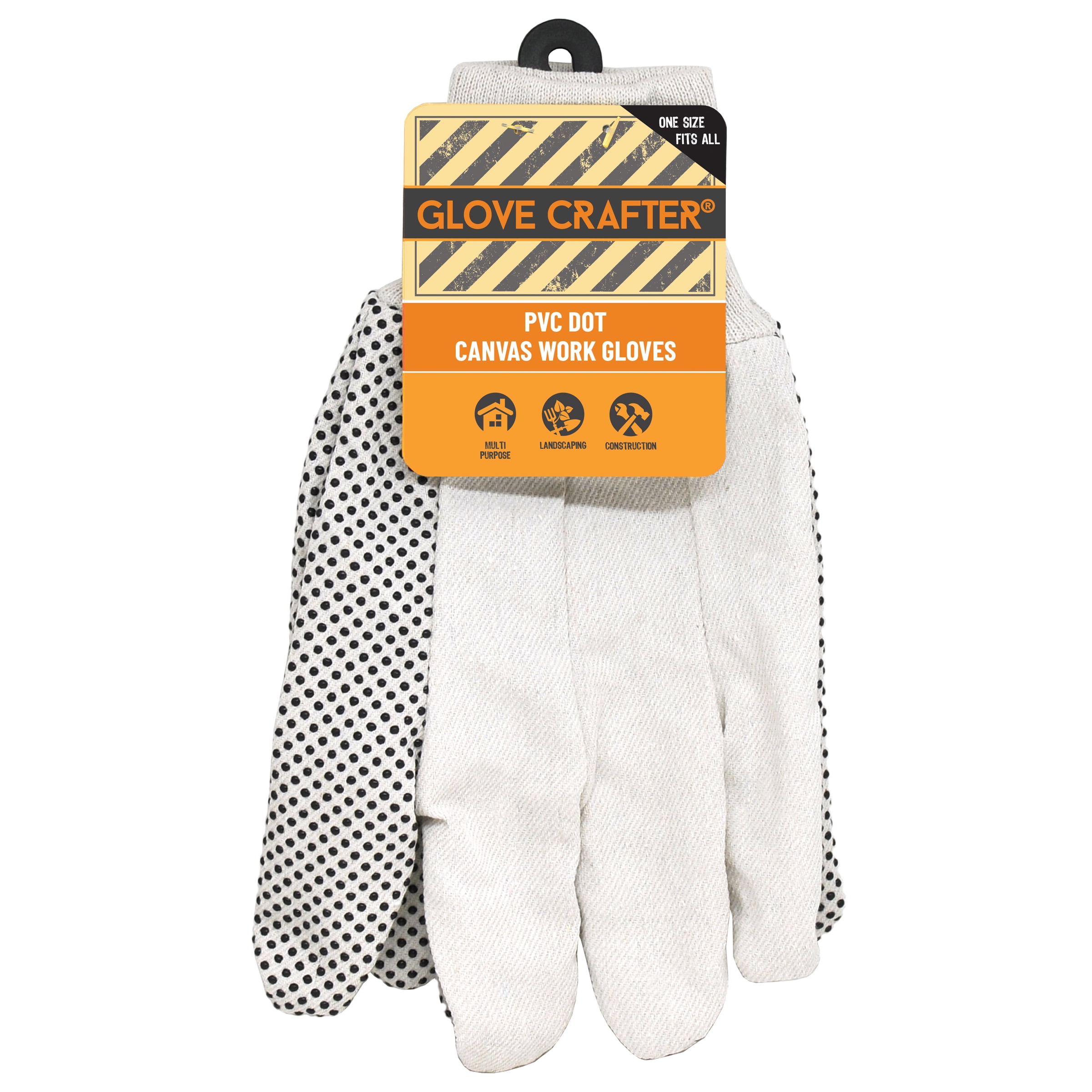 Glove Crafter Canvas with PVC Dots Mens Work Gloves (Pack of 6 ...