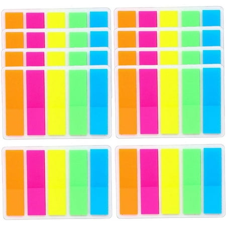 Xizioo 1250 Pieces Translucent Neon Page Marker Colored Index Tabs ...