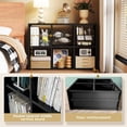 6-Cube Freestanding Steel Storage Organizer, 2-Tier Bookshelf for ...