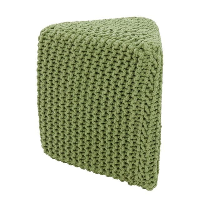 SARO PU860.K Triangle Floor Pouf with Twisted Rope Design - Kiwi ...