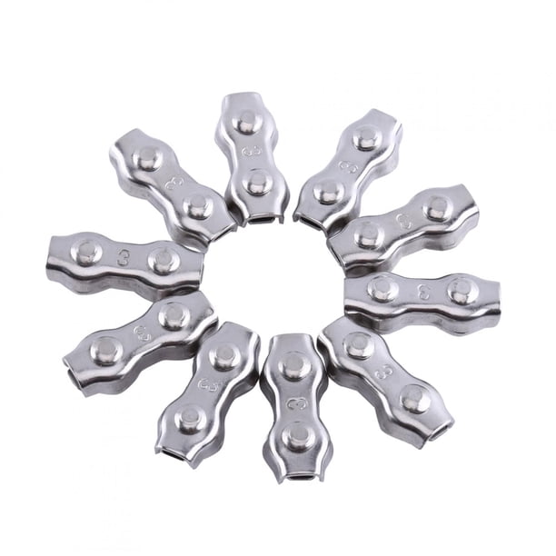 10 piezas M3 Clips dúplex de acero inoxidable Cable de alambre Cuerda ...