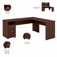 Bush Furniture Cabot L Shaped Home Office Desk with Storage, Hutch and ...