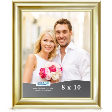 Langdon House 8x10 Eggshell Blue Real Wood Picture Frames with Gold ...