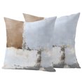 Brown Grey Outdoor Throw Pillow Covers Set of 2, Abstract Art Mottled ...