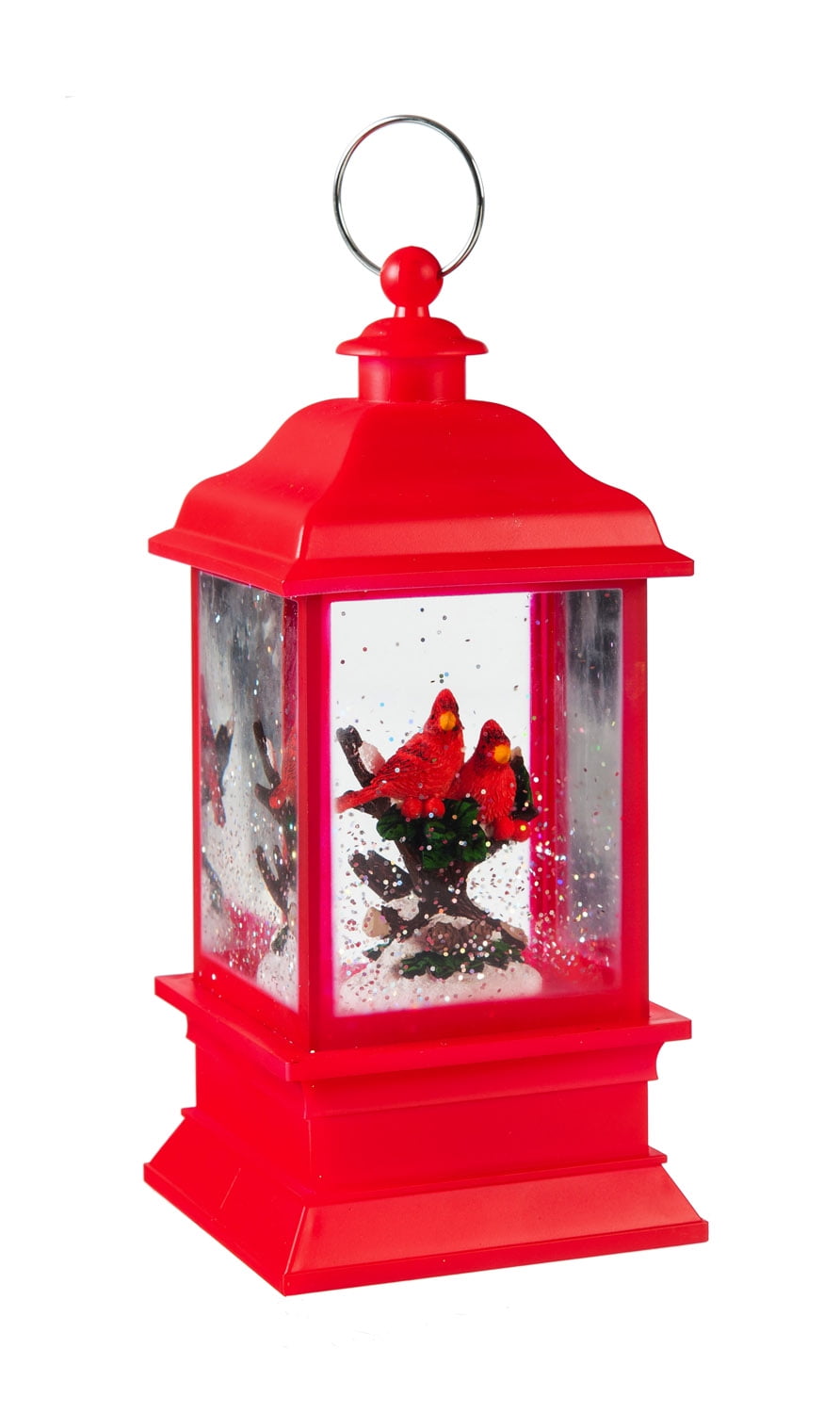 Evergreen Red Cardinal- LED Water Lantern with Floating Glitter, 4'' x ...