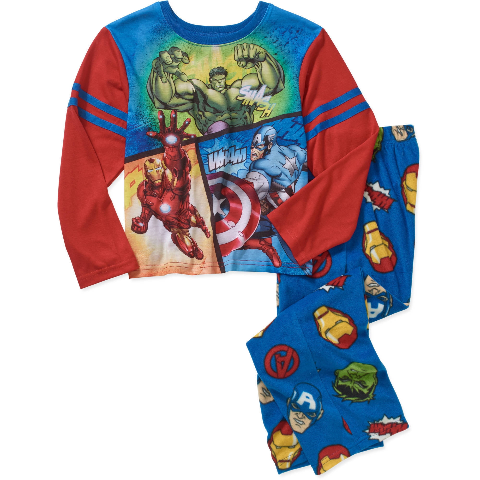 Boys' Licensed 2 Piece Poly Pajama Sleepwear Set, Available in 19 ...