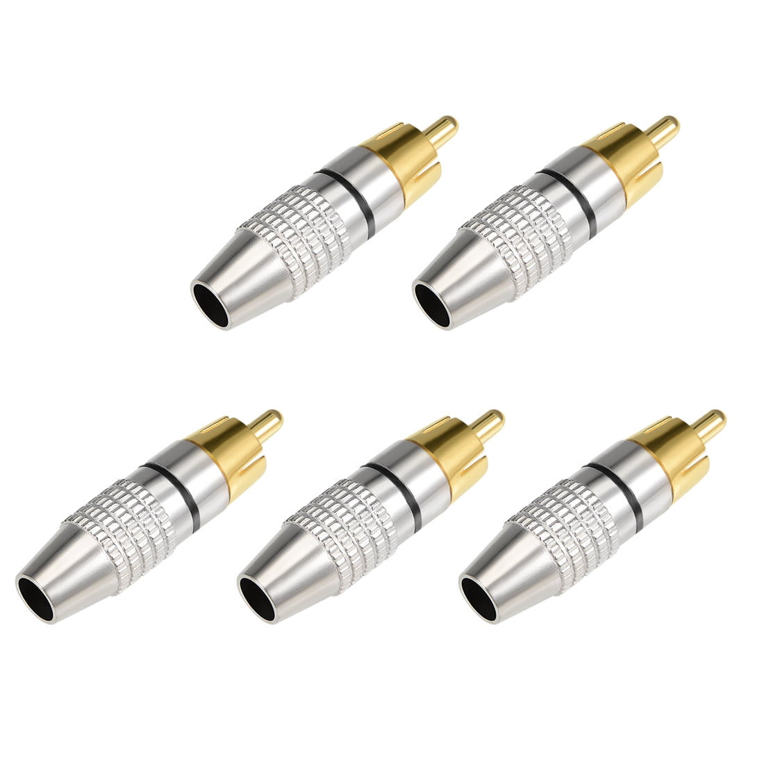5Pcs RCA Male Solderless Coax Audio Video Jack Adapter Wire Cable ...
