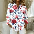 Fgvctg Valentine's Day Shirts for Women Long Sleeve Button Down V Neck ...