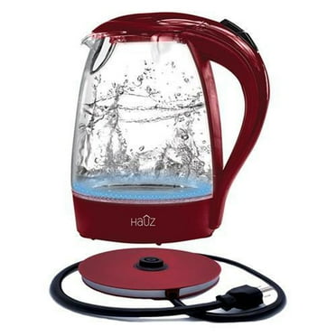 Brentwood Tempered Glass Tea Kettles, 1.7-Liter, Red - Walmart.com