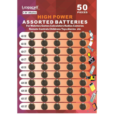 Super Alkaline Button Cell Batteries Assorted 40pc - Walmart.com