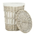 Safavieh Maggy Nautical Storage Hamper with Liner and Removable Lid ...