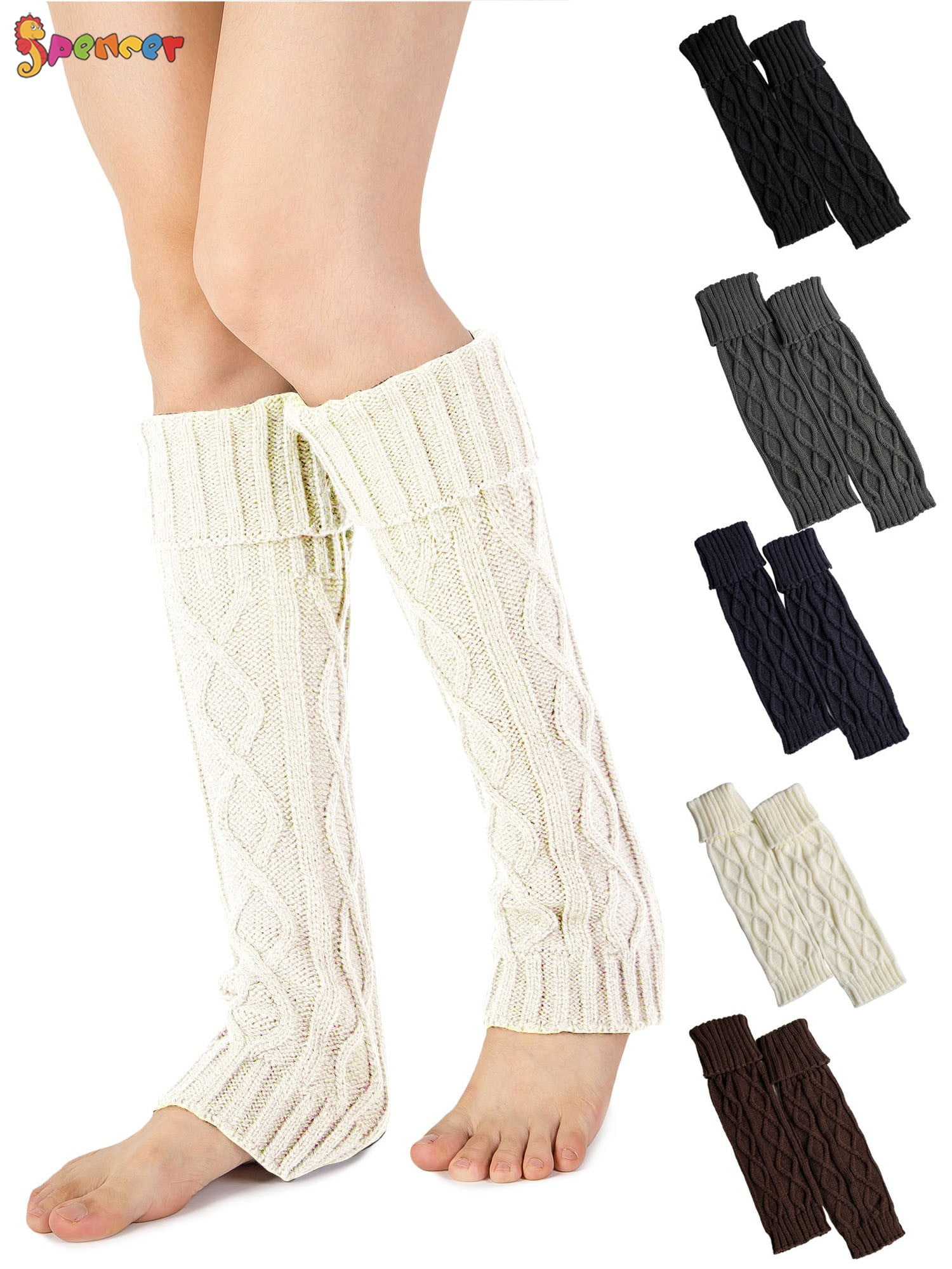 Spencer Womens Winter Long Boot Socks Warm Knitted Crochet Leg Warmer ...