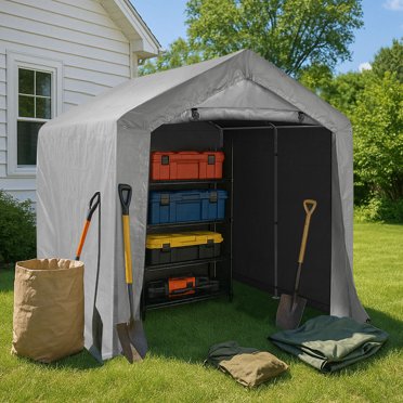 Outsunny Outdoor Backyard Shelter: 7' x 12' Portable Garage & Heavy ...