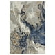 Luxe Weavers Marble Swirl Collection Blue Abstract 2x3 Area Rug Gold (1 ...
