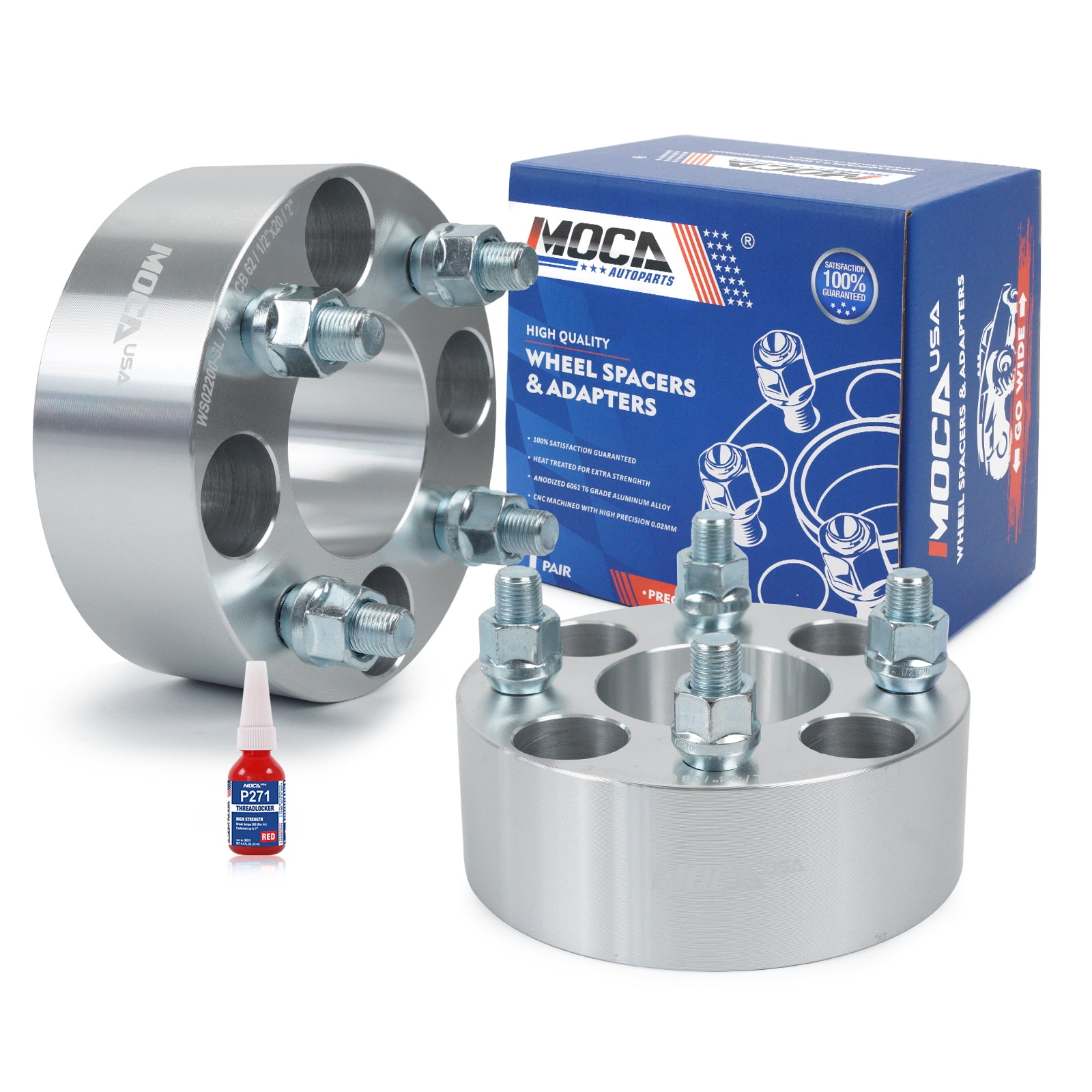 MOCA AUTOPARTS 2PCS 2"(50mm) Wheel Spacers 4x4" to 4x4" with 1/2"x20 ...