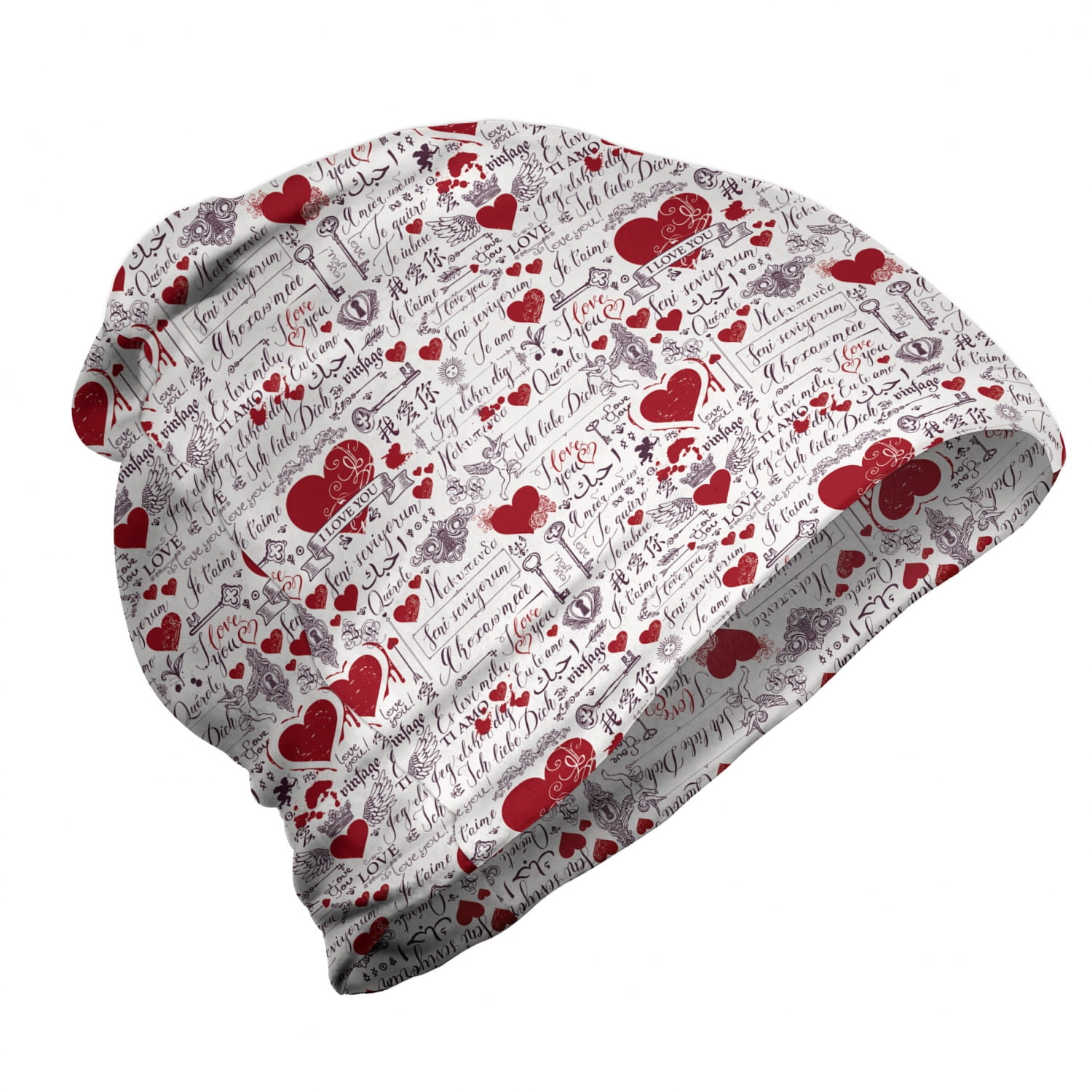 Vintage Valentine Unisex Beanie, I Love You Lingo, Hiking Outdoors ...