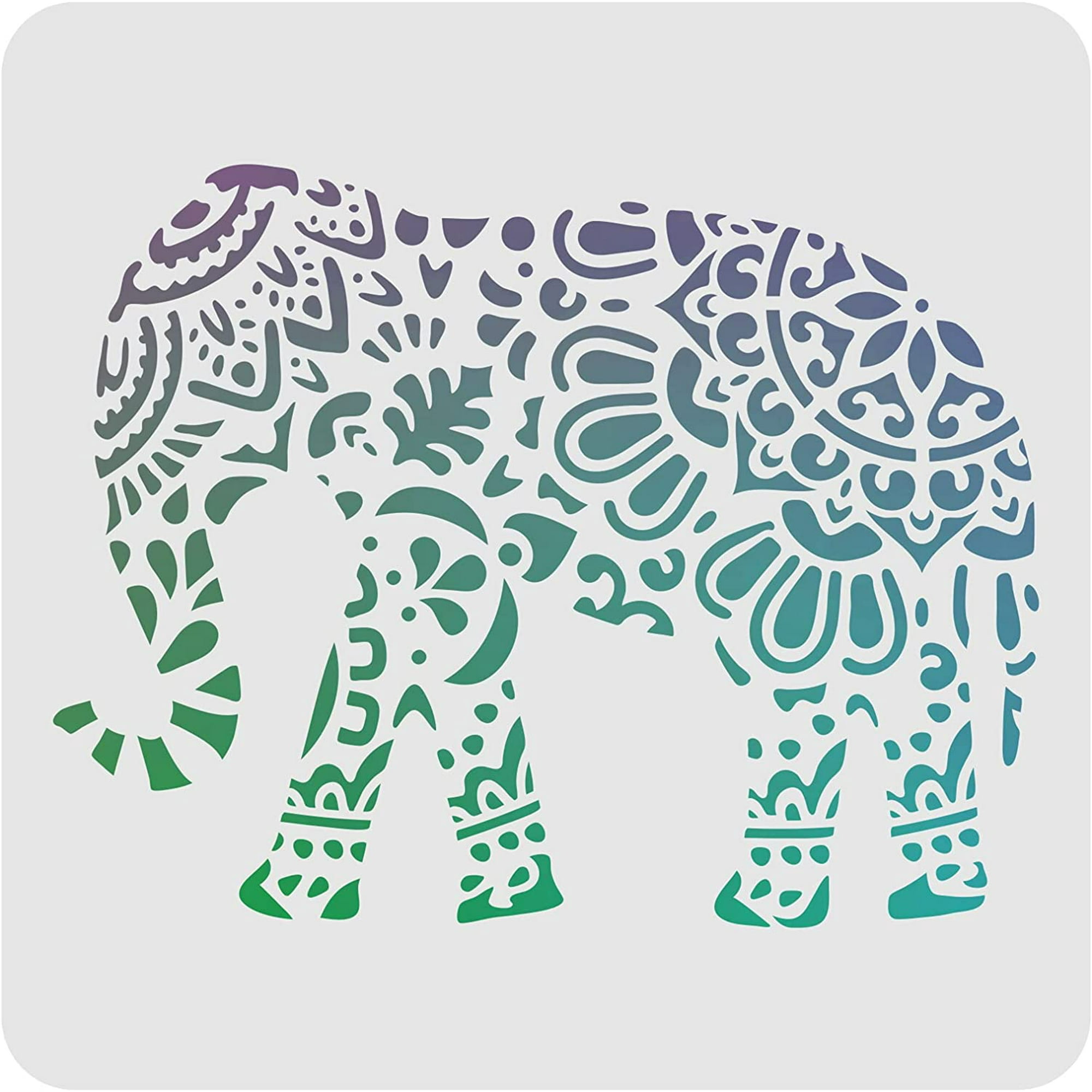 Indian Elephant Stencil Printable