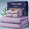 Bamboo Sheet Set - 100% Viscose from Bamboo, Ultra Soft Cooling Bed ...