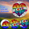 Acrylic Round Hanging Ornament Stained Glass Heart Love Design 1 Pack ...