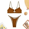 Wreesh Womens String Bikini Sets Solid Color Swimwear Two Piece Slim
