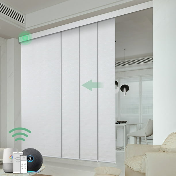 Yoolax Motorized Sliding Panel Track Blind Blackout Smart Vertical ...