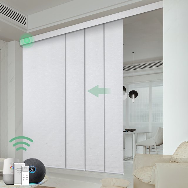 Yoolax Motorized Sliding Panel Track Blind Blackout Smart Vertical ...