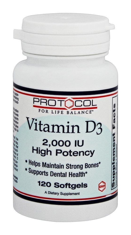 Protocol for Life Balance Vitamin D3 2,000 IU - 120 Softgels - Walmart.com