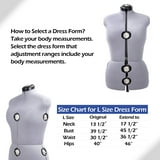 GEX Gray Female Fabric Adjustable Mannequin Dress Form for Sewing Women ...