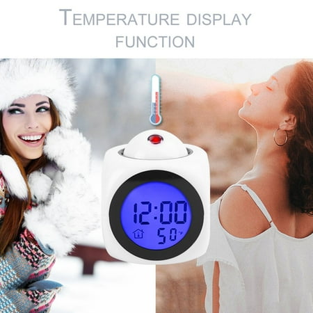 Easy-life LCD Projection Voice Talking Digital Alarm Clock with ...