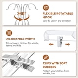 ACSTEP Non-Slip Grip Plastic Pant Hangers with Clips, 14 Inch 12 Pack ...