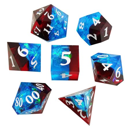 7 Pieces Polyhedral D8 D10 D12 D20 Table Game for Table Board Bar Red ...