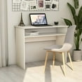 vidaXL Desk Computer Desk Standing Office Desk with Shelf Engineered ...