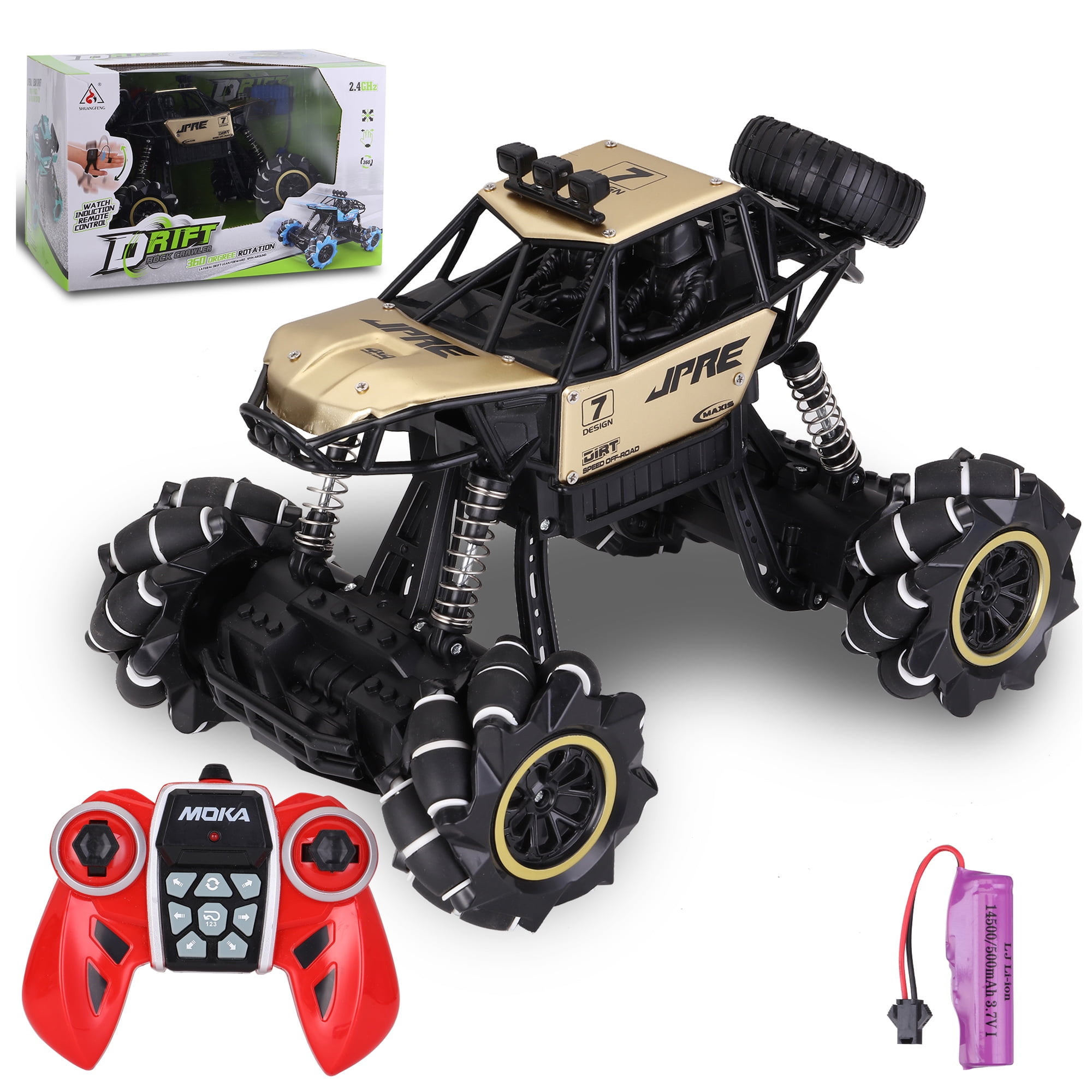 High Speed Off-Road RC Car, RC Stunt Car 360° Rotating 4WD 2.4Ghz RC ...