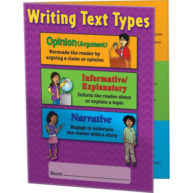 Intermediate Writing Text Types Trifold 3-Pocket Folders - Walmart.com
