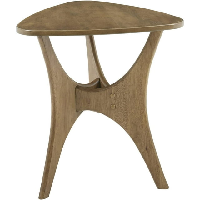 AngLink Triangle Wood Triangle Sofa Table with Solid Wood Legs, Mid ...