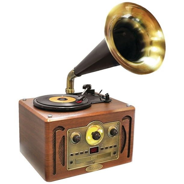 Pyle Home PVNP30BT Retro-Style Bluetooth Turntable Phonograph with Horn ...