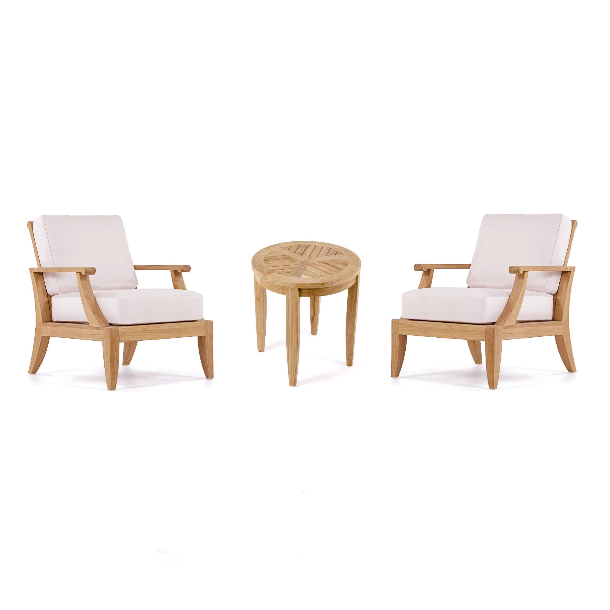 Lagos 3 Pc Lounge Chair Set: 2 Lounge Chairs & 22" Round Side Table ...
