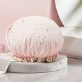 Cagogo Waterproof Shower Cap, Double Layer Lace Bathing Cap For Spa ...