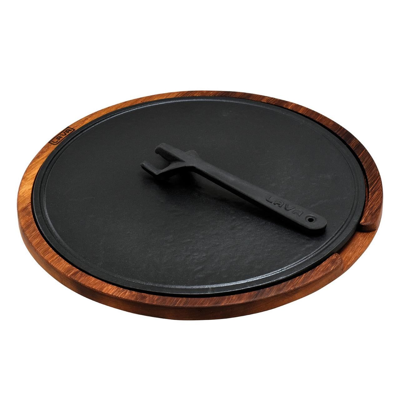 Lava Enameled Cast Iron Hot Serving Dish 13.5 inch-with Iroko Service ...