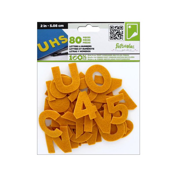 CPE Stick It Felt Letters & Numbers 2" Gold - Walmart.com