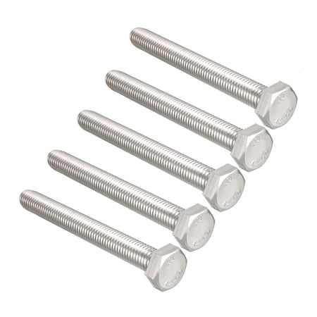 M10 Thread 90mm 304 Stainless Steel Hex Head Screws Bolts 5pcs ...