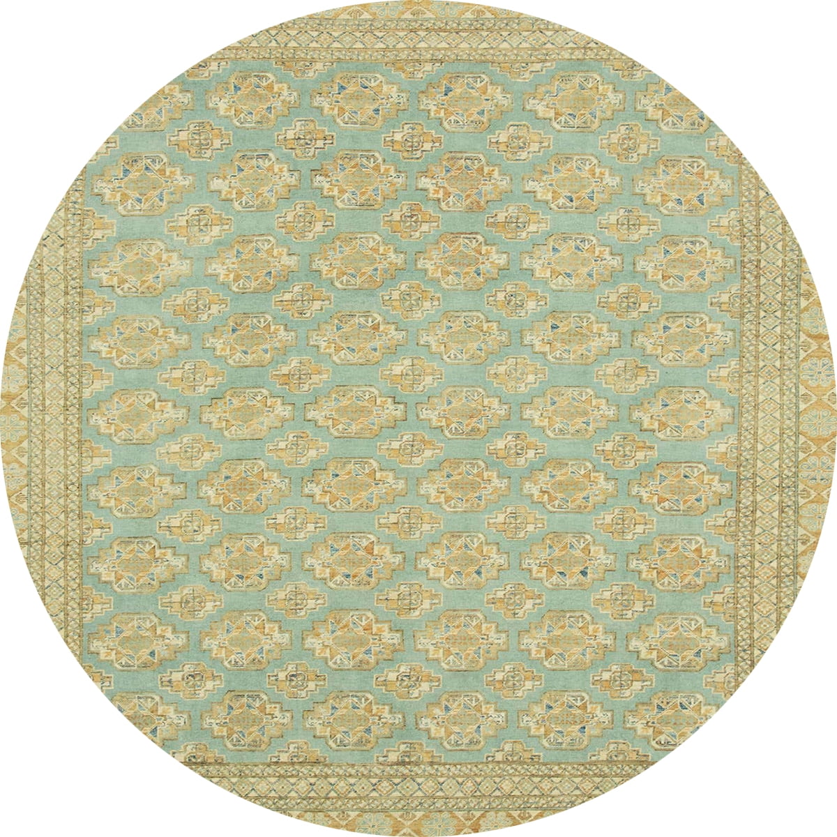 Ahgly Company Indoor Round Abstract Metallic Gold Oriental Area Rugs, 7 ...