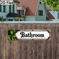 2D Flat, Vintage-Style Bathroom Aluminum Sign - 16x4inch Rustic Wall ...