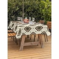 Bohemian Diamond Pattern Rectangle Outdoor Tablecloth with Umbrella ...